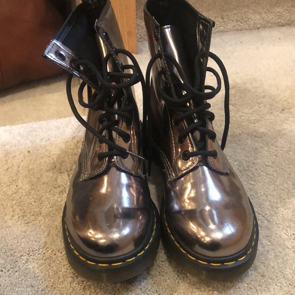 Dr. Martens | Shoes | Doc Martens In Metallic Silver | Poshmark